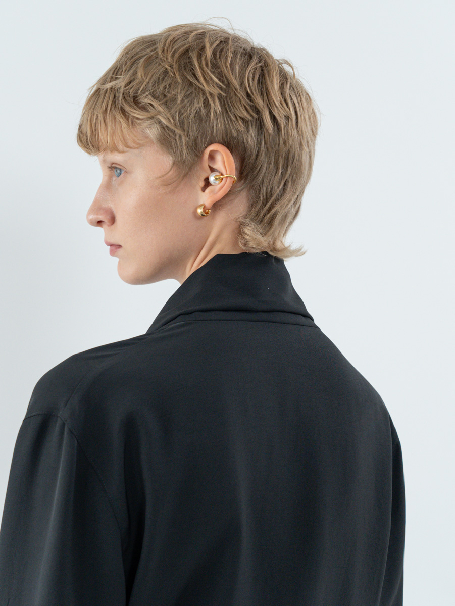 고엔제이 숄 러펠 타이 웨이스트 블라우스 | GOEN.J | KREAM