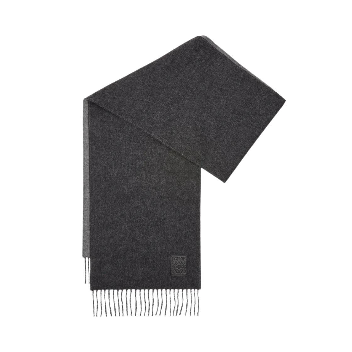 (W) 로에베 울 캐시미어 스카프 블랙 그레이 | Loewe | KREAM