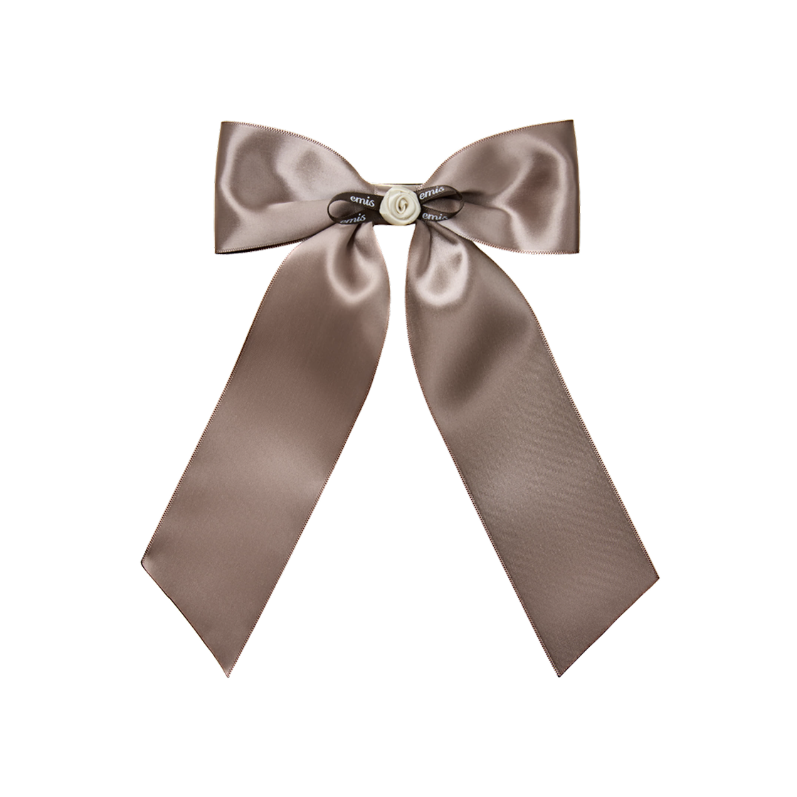 (W) 이미스 미니 코르사주 리본 헤어핀 브라운 | Emis | KREAM