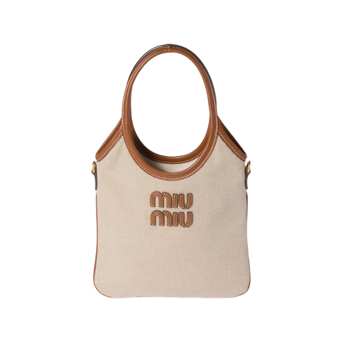 미우 미우 캔버스 앤 레더 아이비 백 베이지 브랜디 | Miu Miu | KREAM