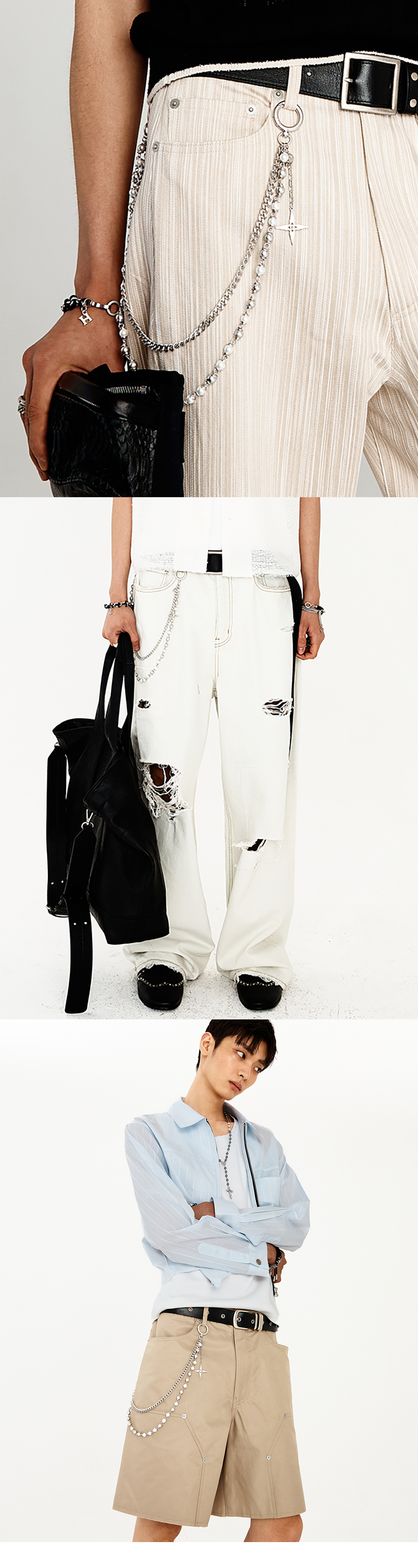 알렌느 메탈릭 & 화이트 펄 레이어 키체인 | Haleine | KREAM