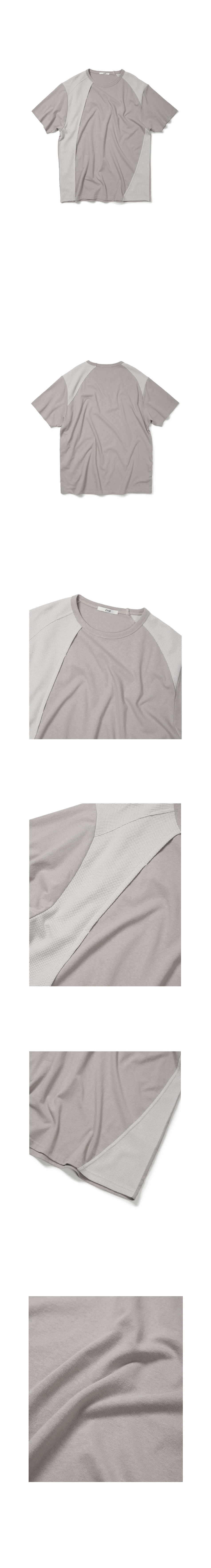 이티씨이 믹스드 패널 티셔츠 라이트 그레이 | ETCE | KREAM