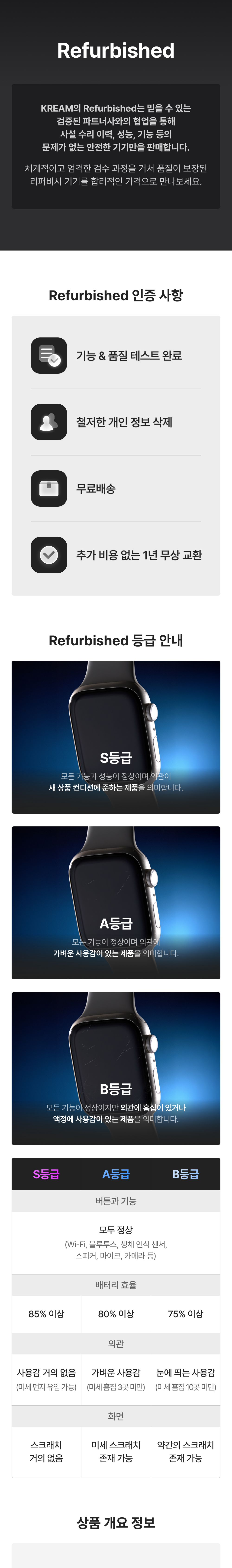 [A등급] 리퍼비시 애플 워치 7 45mm 셀룰러 그래파이트 알루미늄 케이스 | Apple Refurbished | KREAM