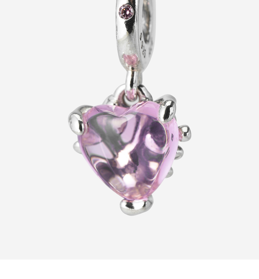 (W) 판도라 패밀리 트리 & 하트 댕글 참 스털링 실버 핑크 | Pandora | KREAM