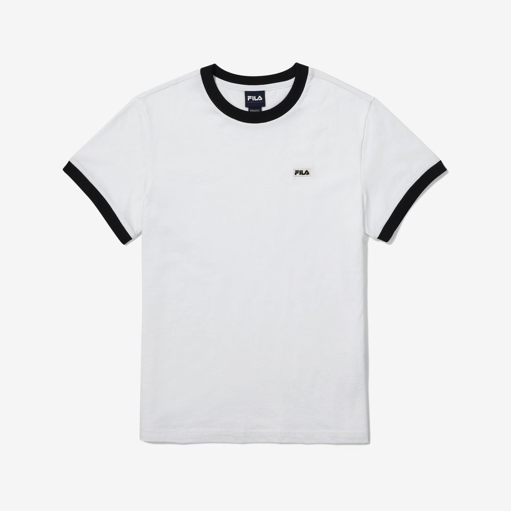 휠라 여성 에센셜 레귤러핏 링거티 반팔티 오프화이트 | FILA | KREAM