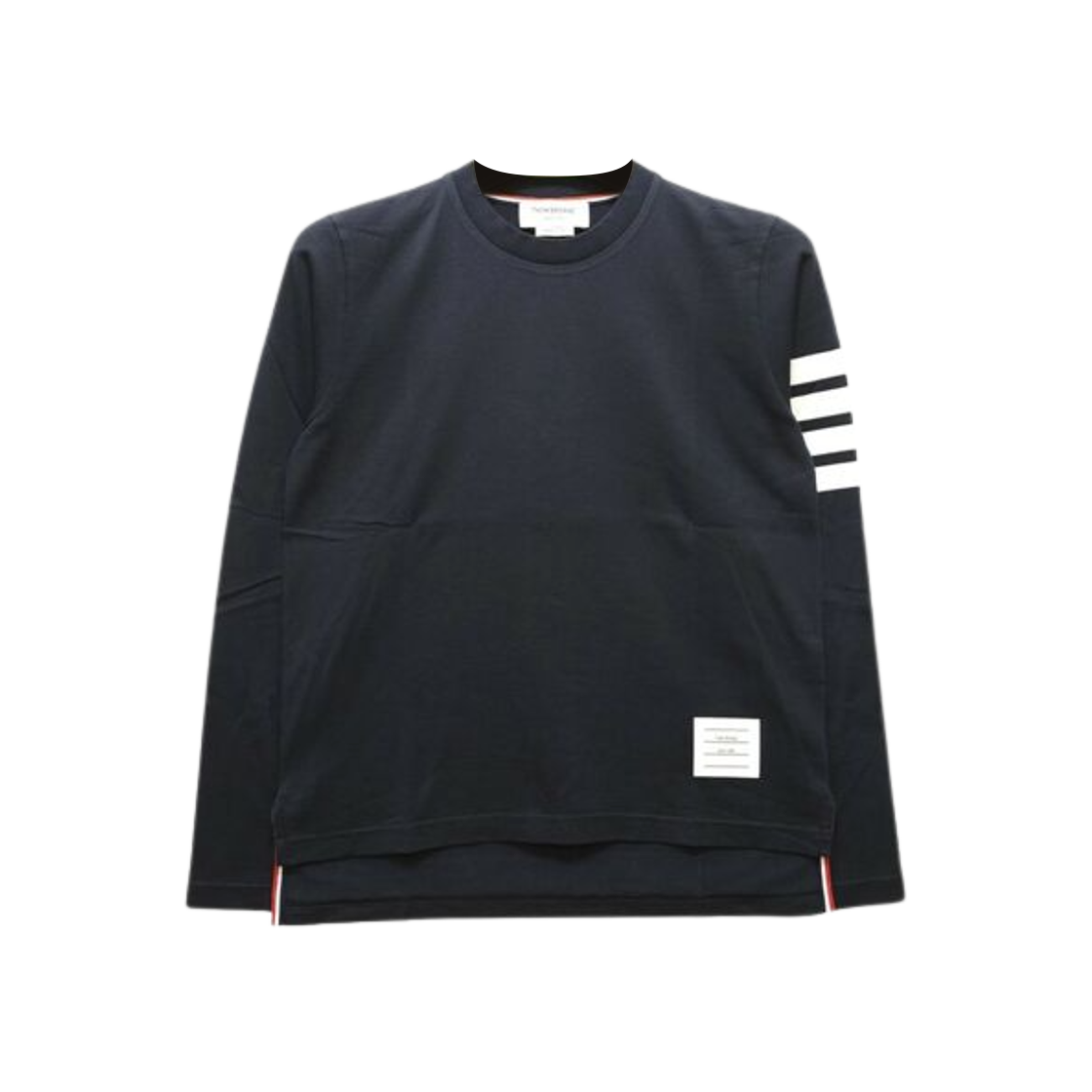 (W) 톰브라운 저지 사선 롱슬리브 티셔츠 네이비 | Thom Browne | KREAM