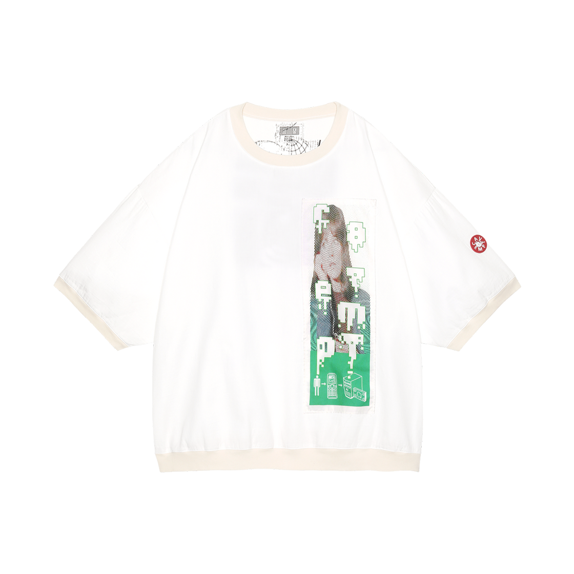 카브엠트 패치드 거즈 숏슬리브 크루넥 화이트 - 25SS | Cav Empt | KREAM