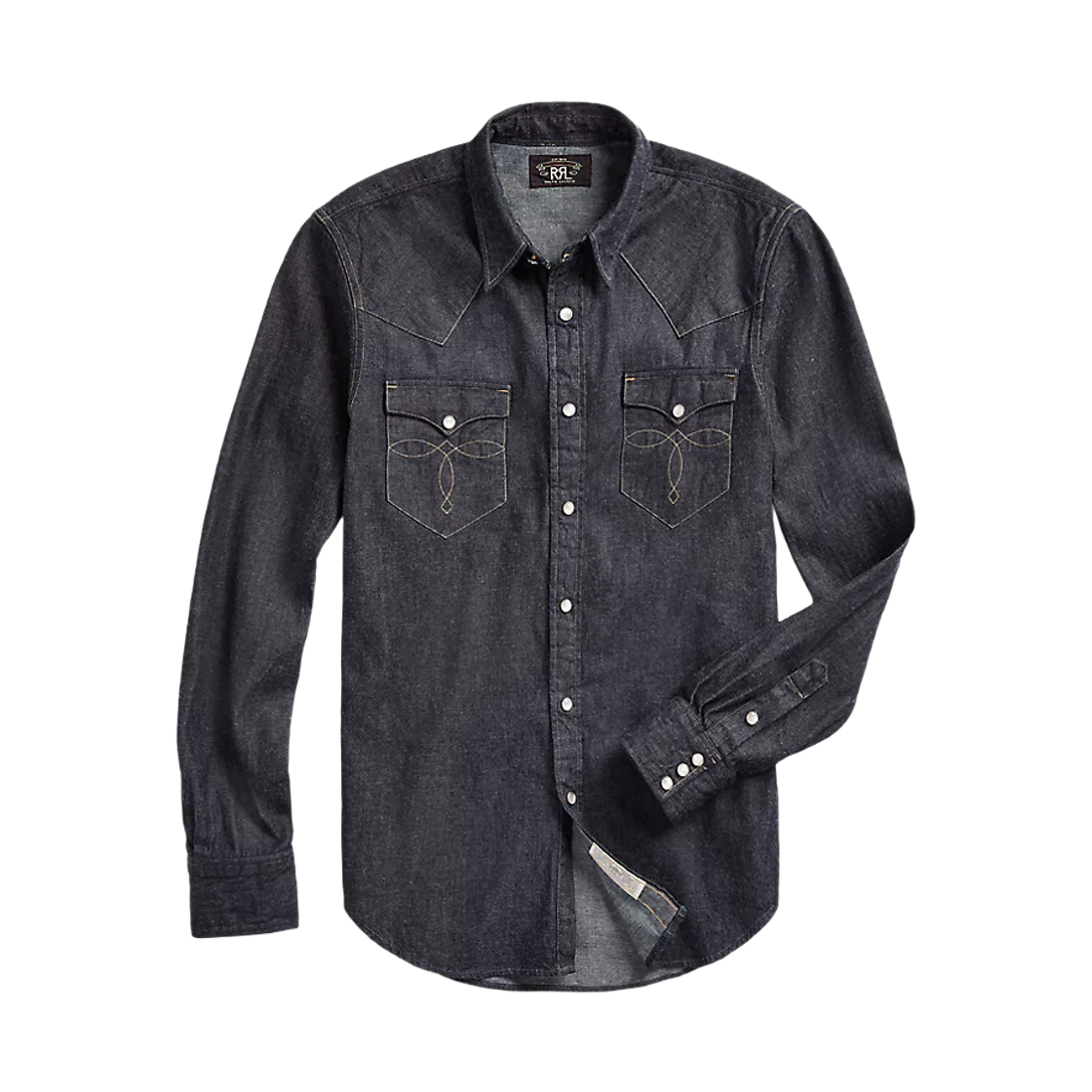 더블알엘 슬림 핏 데님 웨스턴 셔츠 린스 | Double RL | KREAM