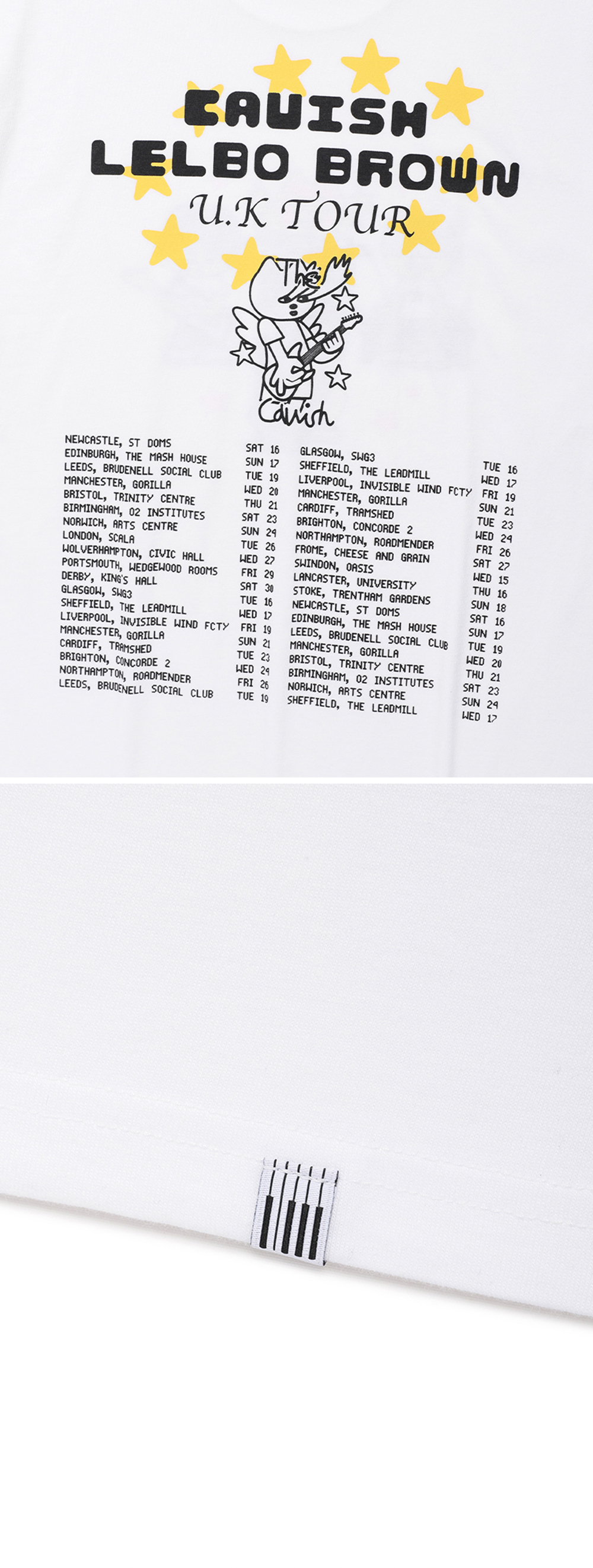 카비시 x 렐보브라운 U.K 투어 숏슬리브 티셔츠 화이트 | CAVISH | KREAM