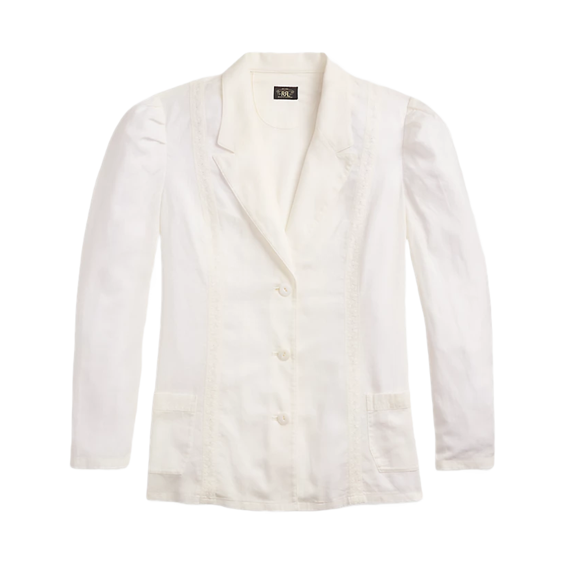 (W) 더블알엘 자수 트림 리넨 코튼 자켓 앤티크 화이트 | Double RL | KREAM
