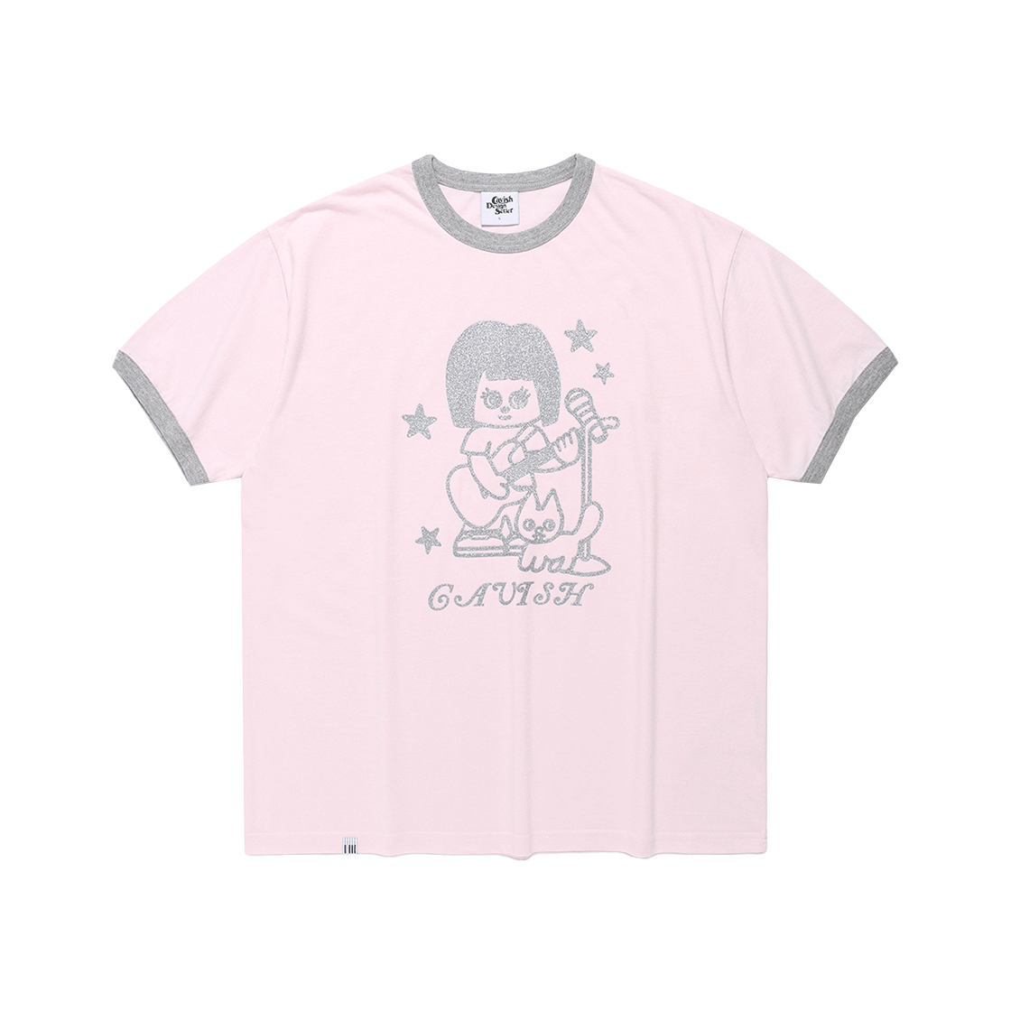 카비시 x 렐보브라운 글리터 링거 숏슬리브 티셔츠 핑크 | CAVISH | KREAM