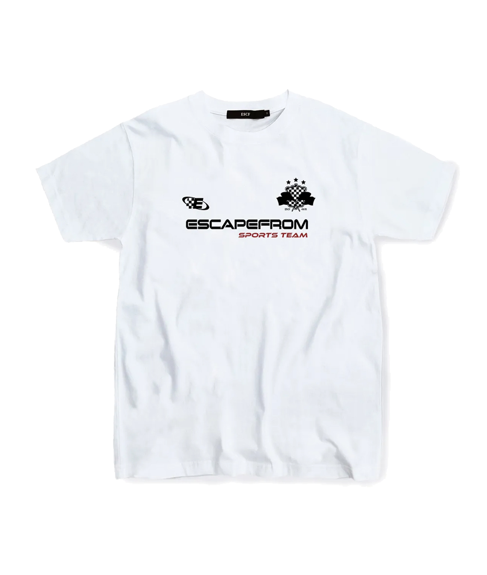 이스케이프프롬 레드 스포츠팀 티셔츠 화이트 | ESCAPEFROM | KREAM