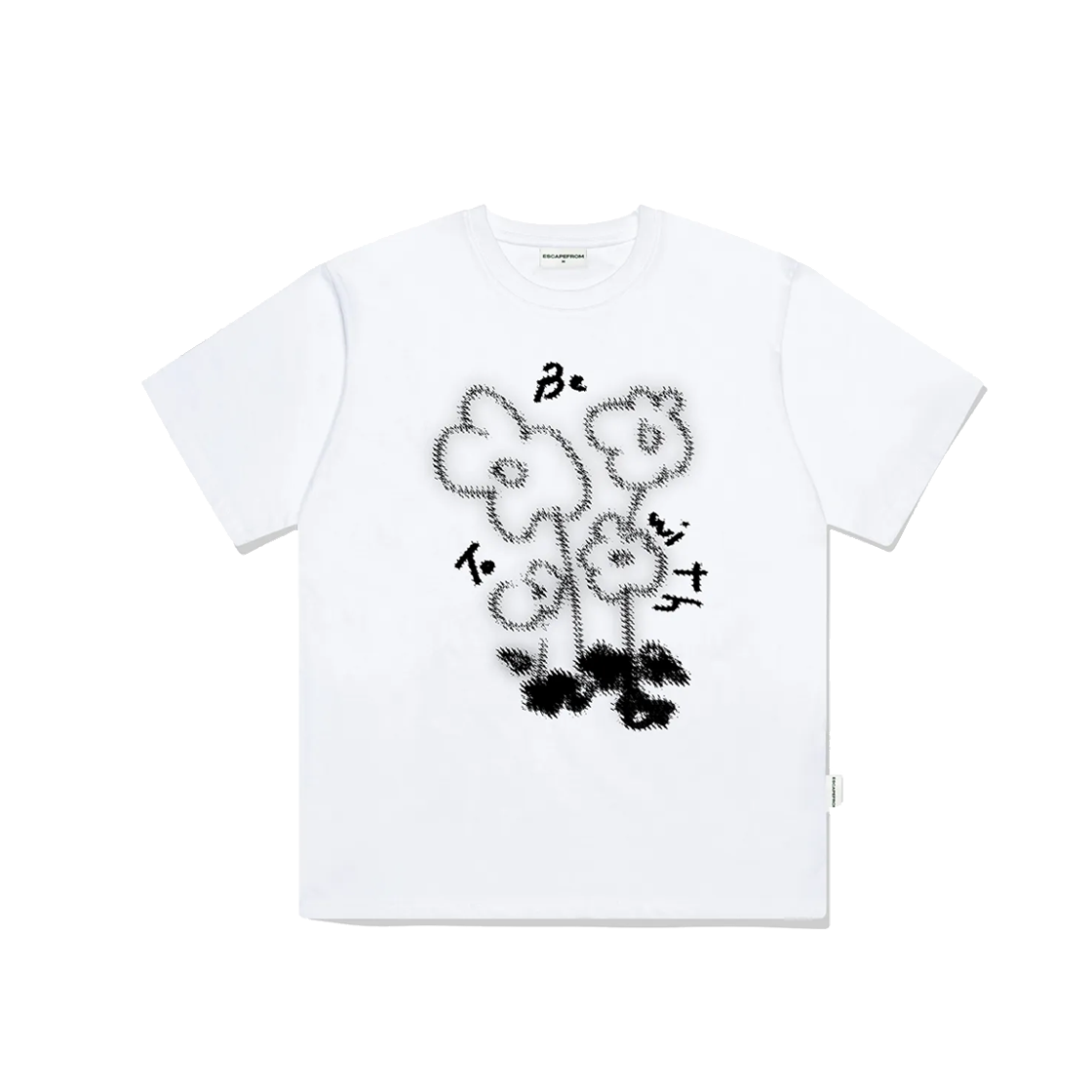 이스케이프프롬 투비위드 프린트 오버핏 반팔티 화이트 | ESCAPEFROM | KREAM