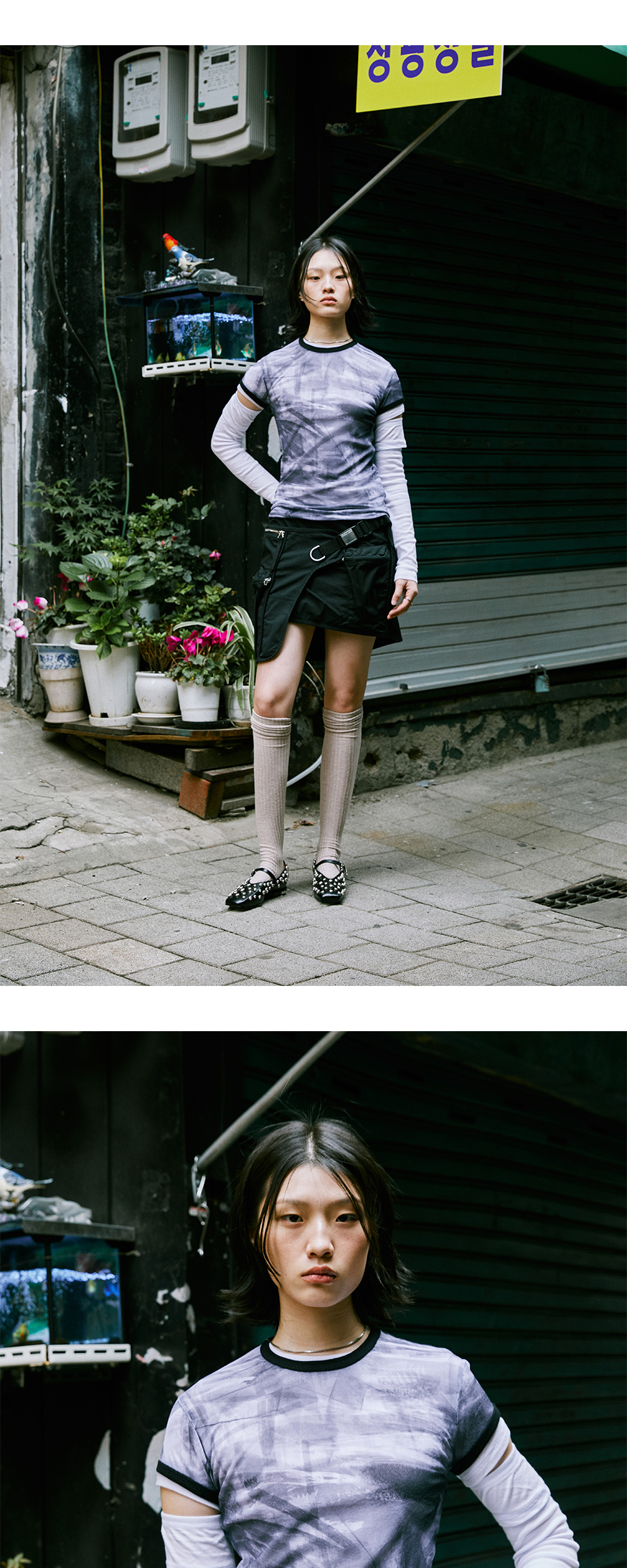 헬무트 랭 우먼 슬래쉬 LS 탑 옵틱 화이트 - 25SS | Helmut Lang | KREAM