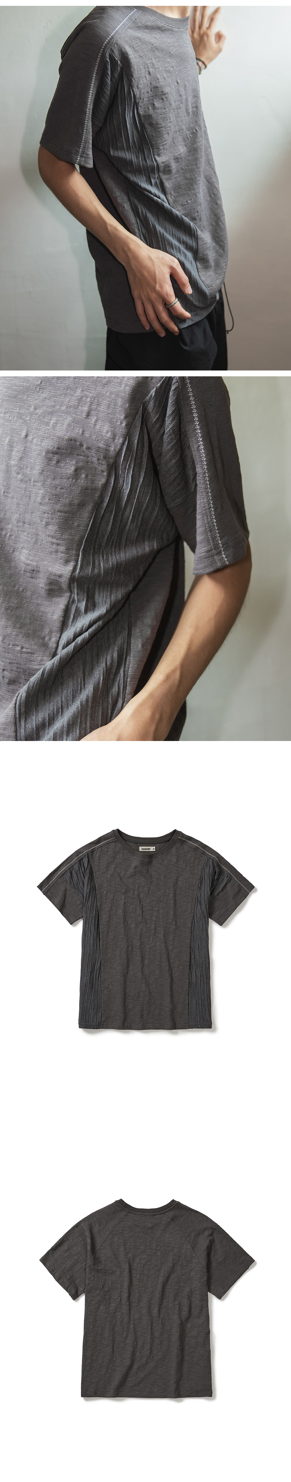 카락터 크리즈 하프 티셔츠 챠콜 | Karactor | KREAM