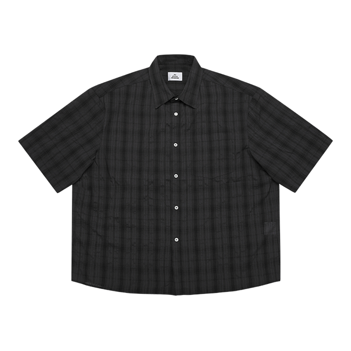 엠제이디 오버사이즈 체크 반팔 셔츠 차콜 | MJD | KREAM