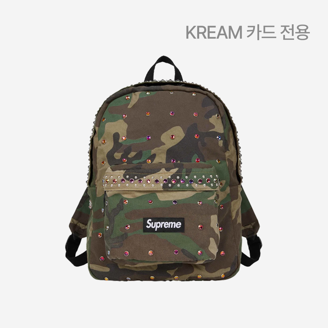 슈프림 x B.B. 사이먼 데님 백팩 우드랜드 카모 - 25SS | KREAM DRAW | KREAM