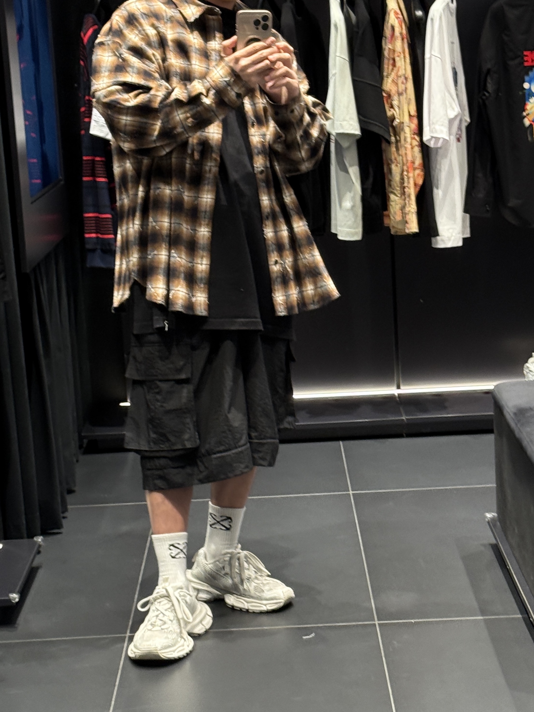 준지 루즈핏 아가일셔츠 | KREAM