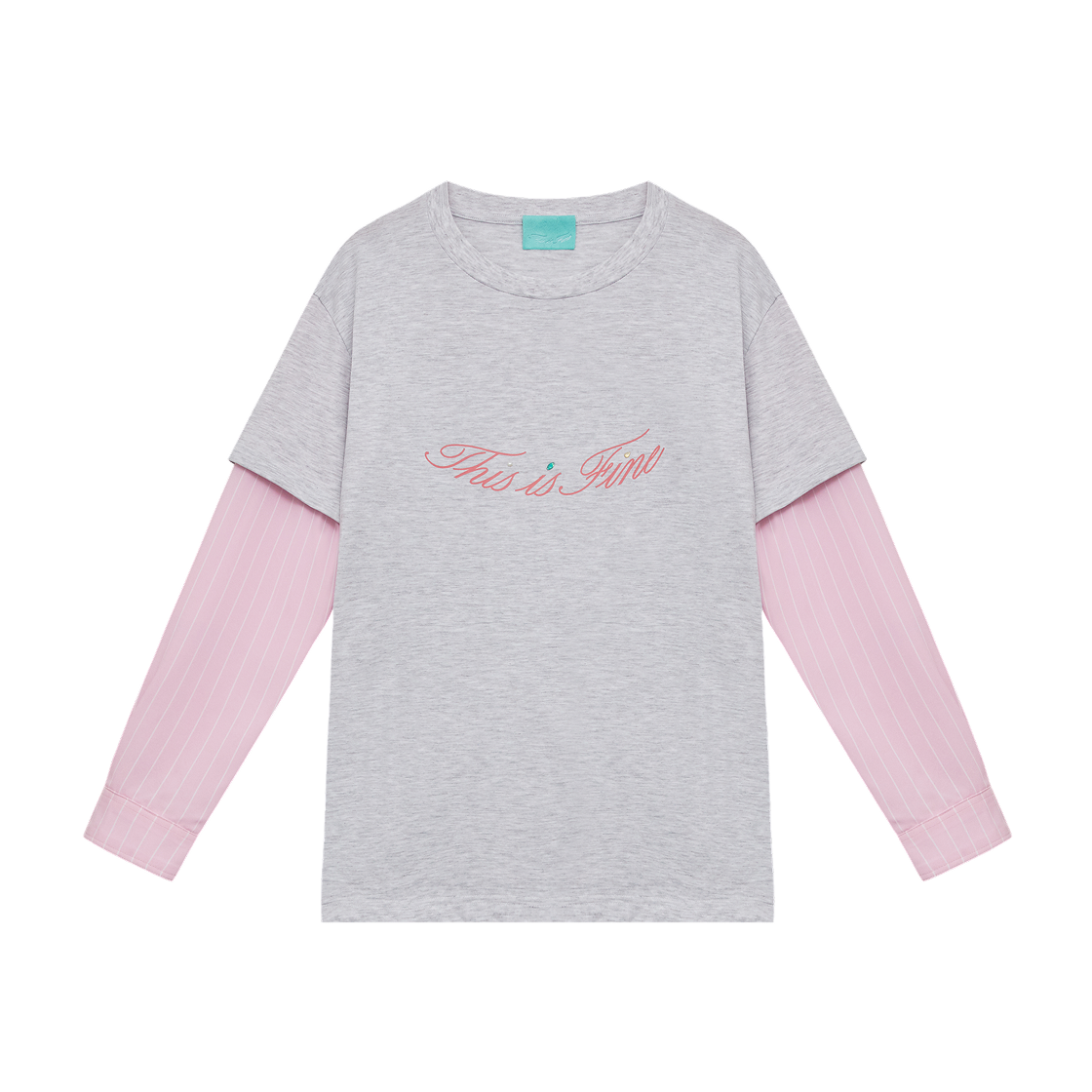 디스이즈파인 파인-레이어 티셔츠 핑크 | THIS IS FINE | KREAM