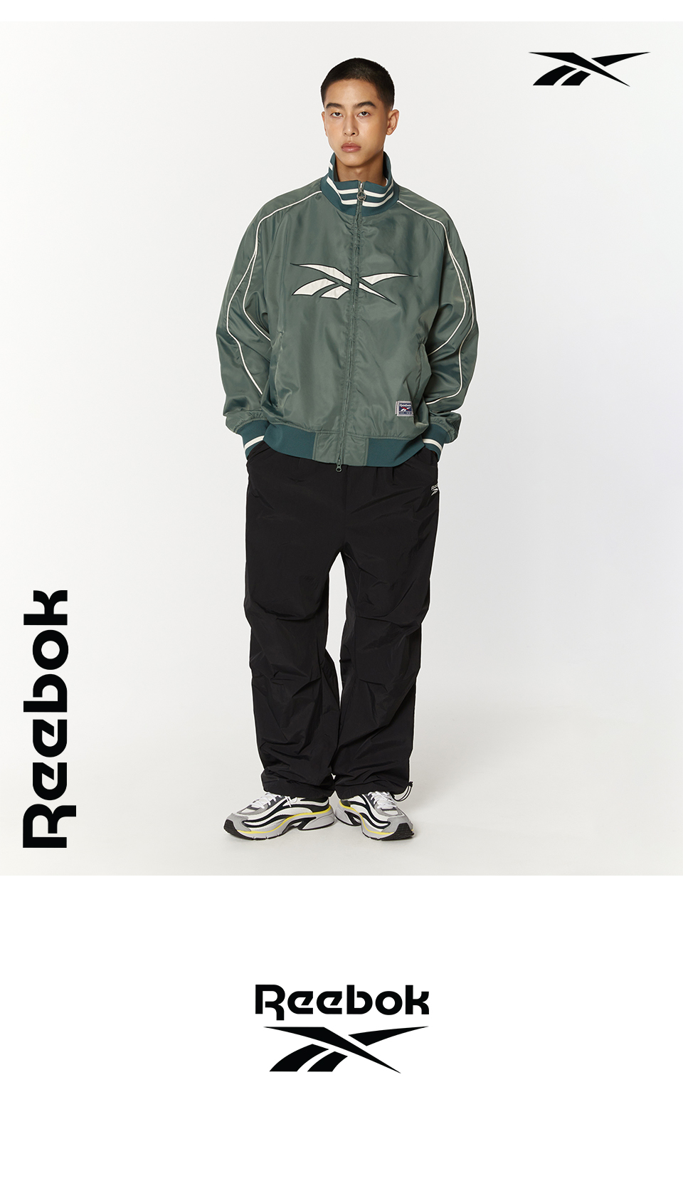 리복 스트레치 후드 윈드 브레이커 블루 | Reebok | KREAM