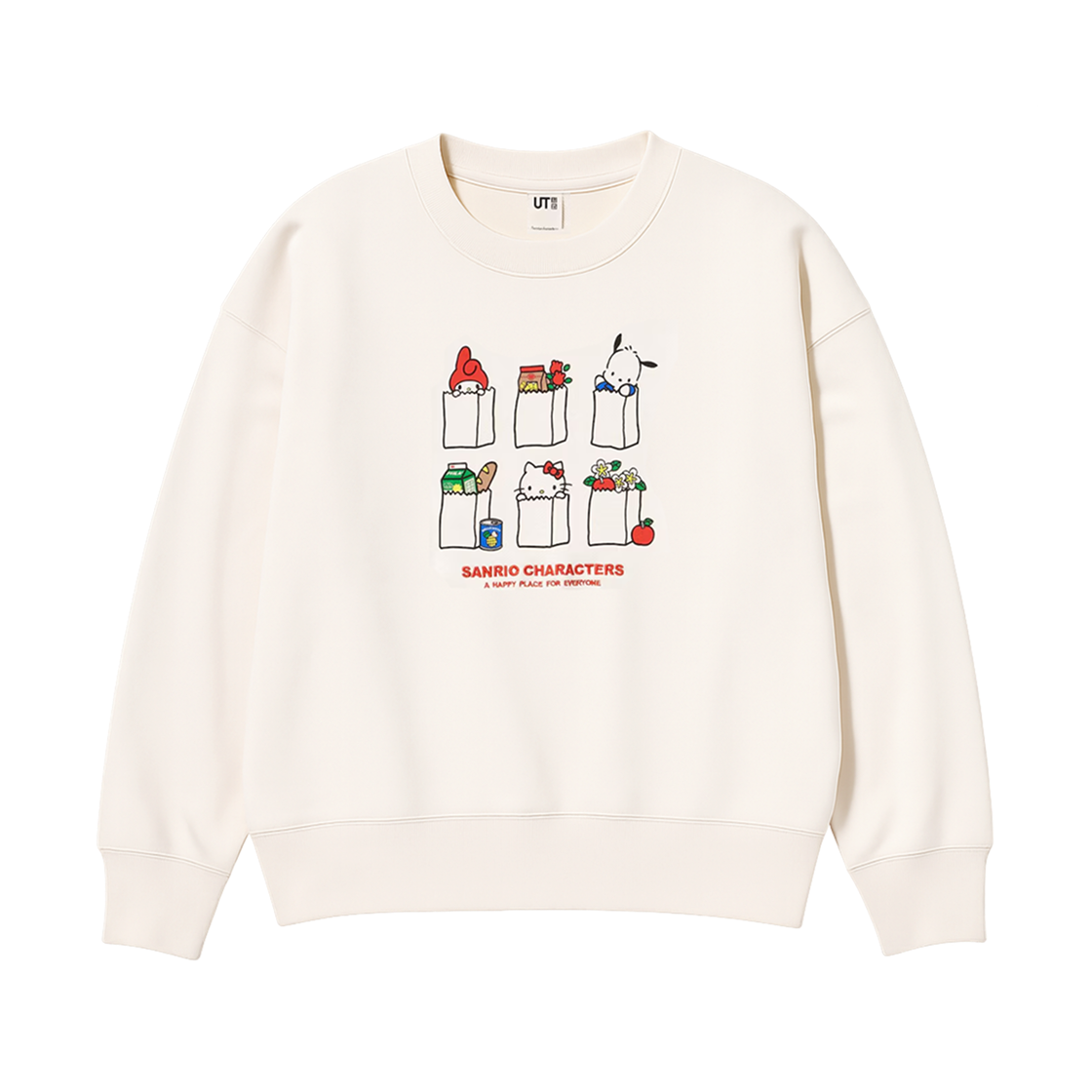 (W) 유니클로 UT x 산리오 캐릭터즈 스웨트셔츠 오프 화이트 - KR | Uniqlo | KREAM