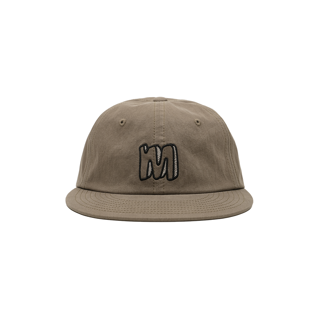 에메모가든 에메모 폰트 로고 6패널 캡 모카 | mmogarden | KREAM