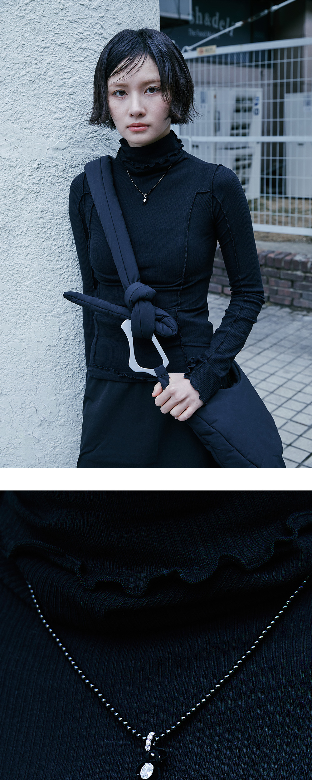 위민 미니 플록 베어 펄 네클리스 핑크 - 25FW | Yvmin | KREAM