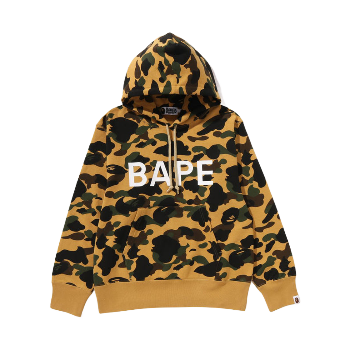 (W) 베이프 퍼스트 카모 풀오버 후드 옐로우 | BAPE | KREAM