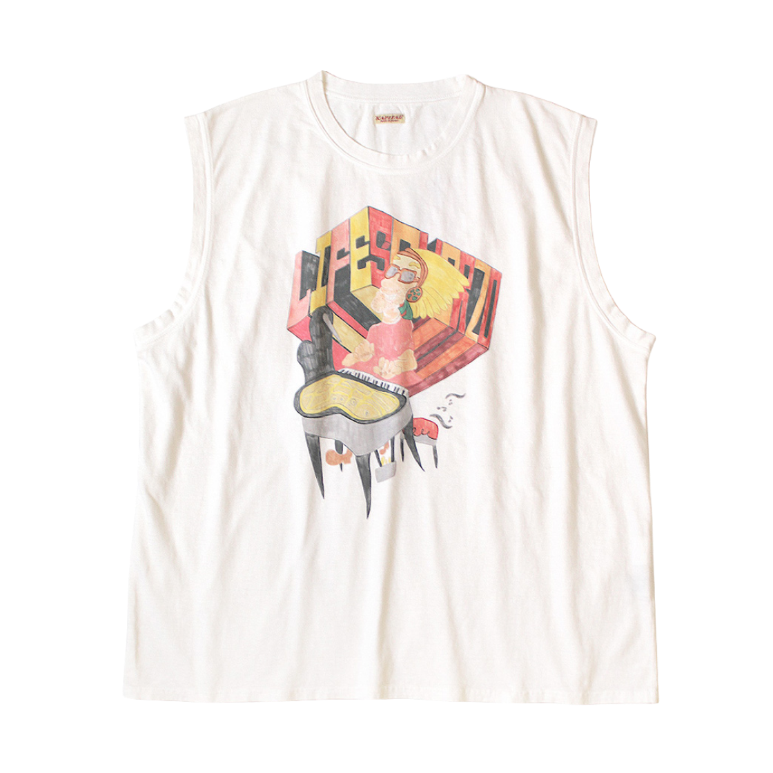 캐피탈 20 저지 슬리브리스 빅 티셔츠 아날로그 피아노 맨 Pt 키나리 | Kapital | KREAM