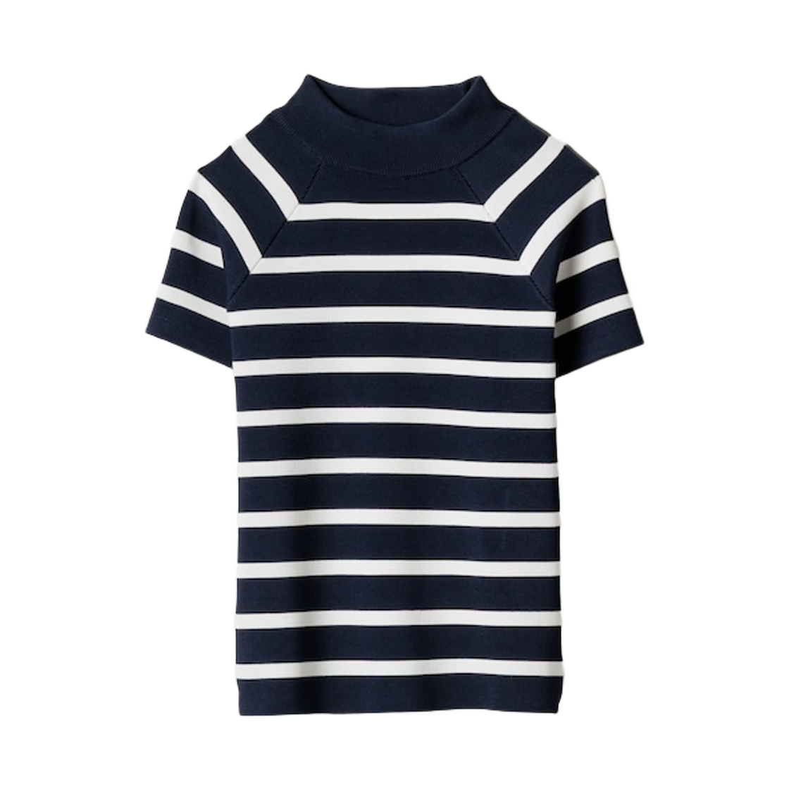 (W) 미우 미우 스트라이프 목 터틀넥 스웨터 블루 내츄럴 | Miu Miu | KREAM