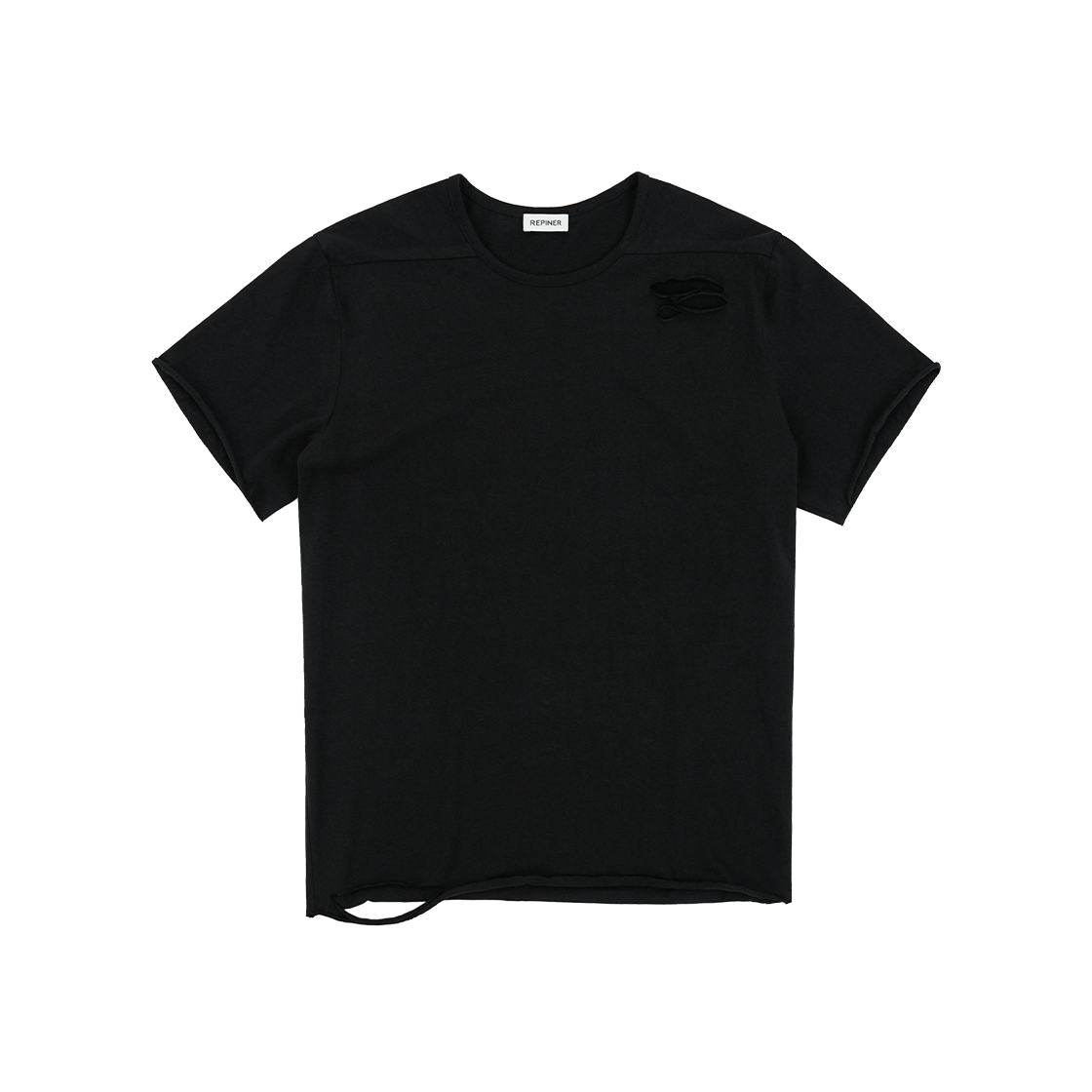 리파이너 폴트라인 디스트로이드 티셔츠 블랙 | REPINER | KREAM