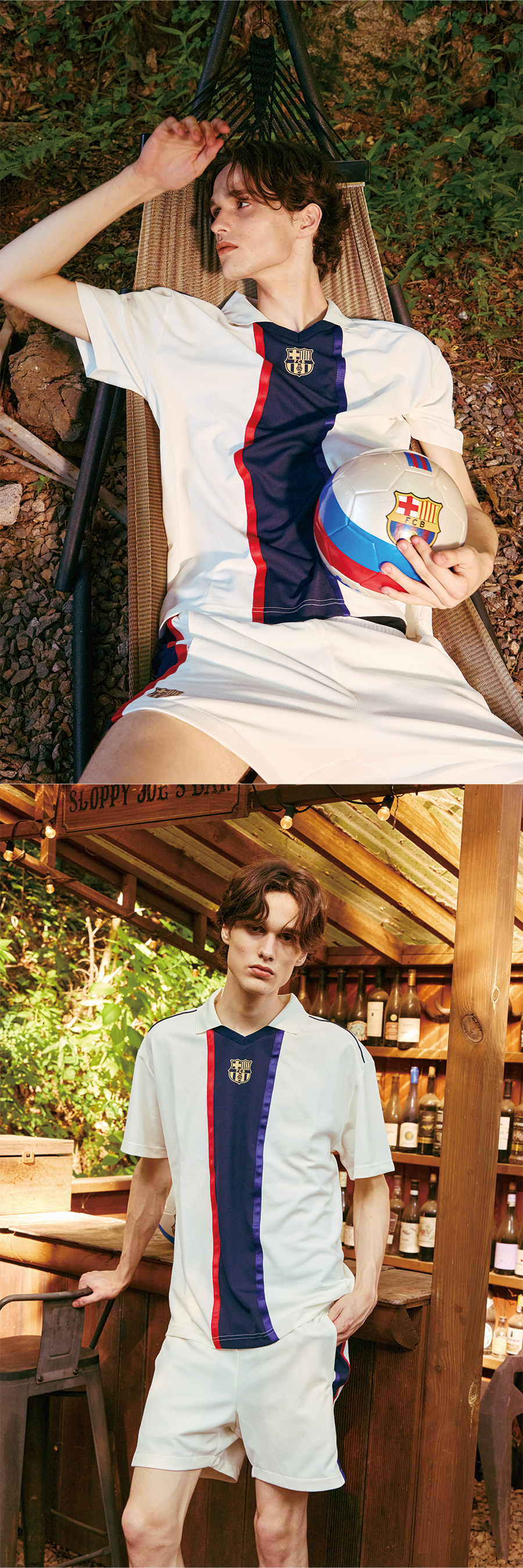 FC 바르셀로나 레트로 숏 슬리브 저지 아이보리 | FC BARCELONA | KREAM