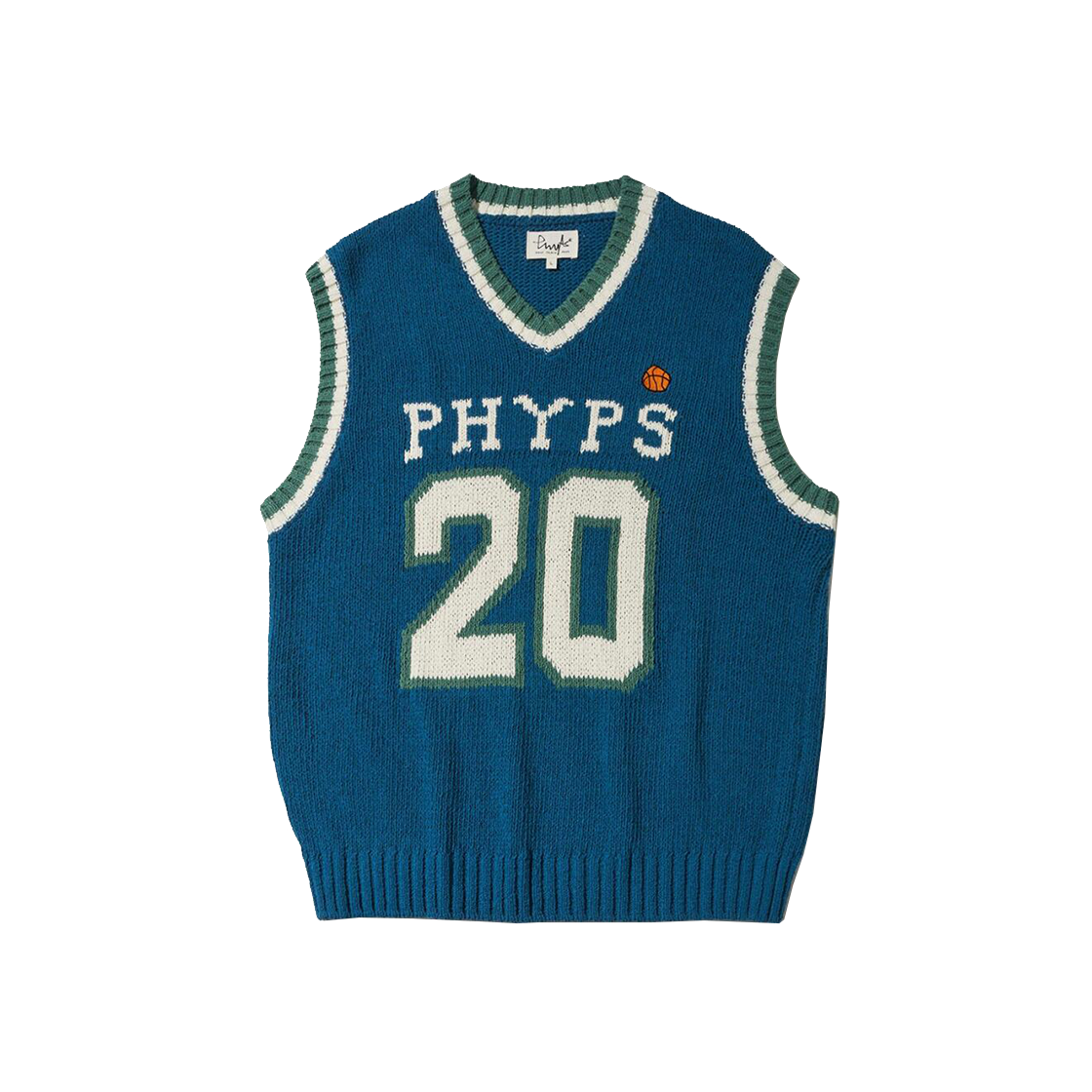 피지컬 디파트먼트 넘버링 니트 베스트_블루 | PHYSICAL DEPARTMENT | KREAM