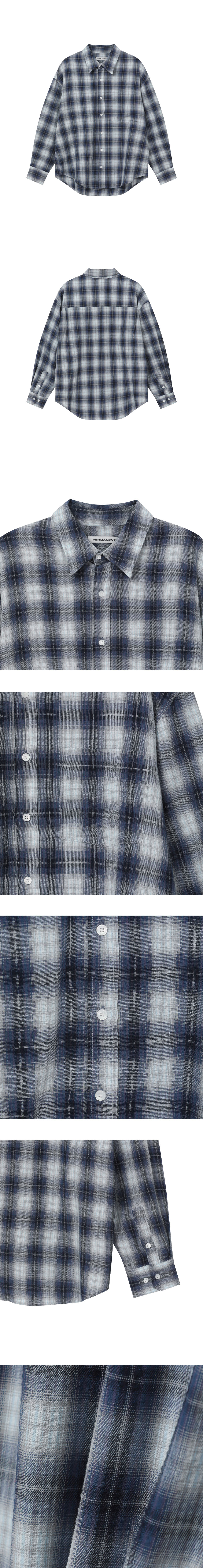 퍼머넌트 아카이브 옴브레 체크 셔츠 네이비 | PERMANENT ARCHIVE | KREAM