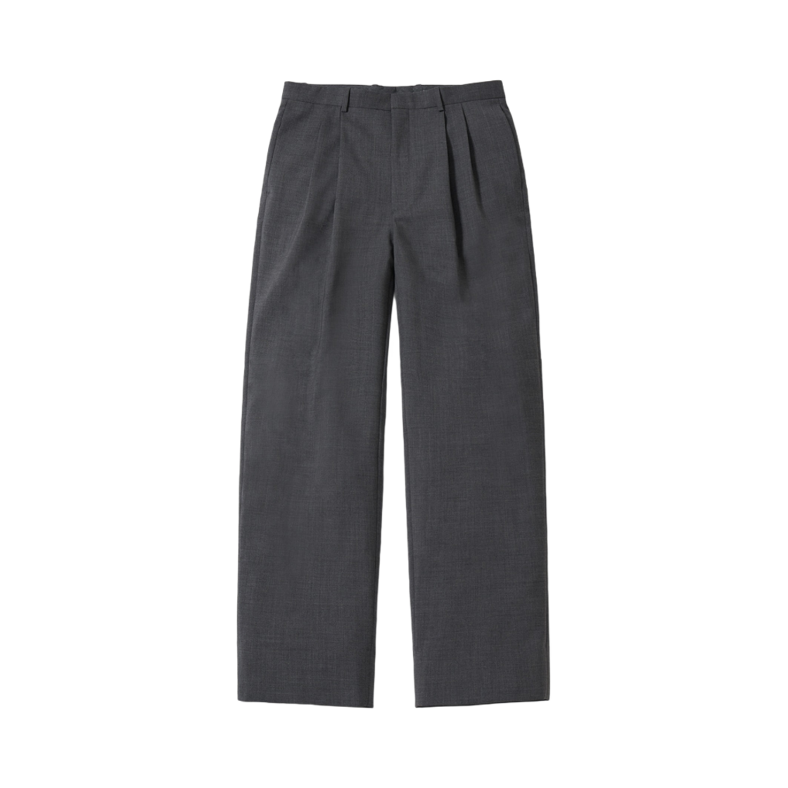 포터리 울 투 플리츠 와이드 팬츠 미드 그레이 | Pottery | KREAM