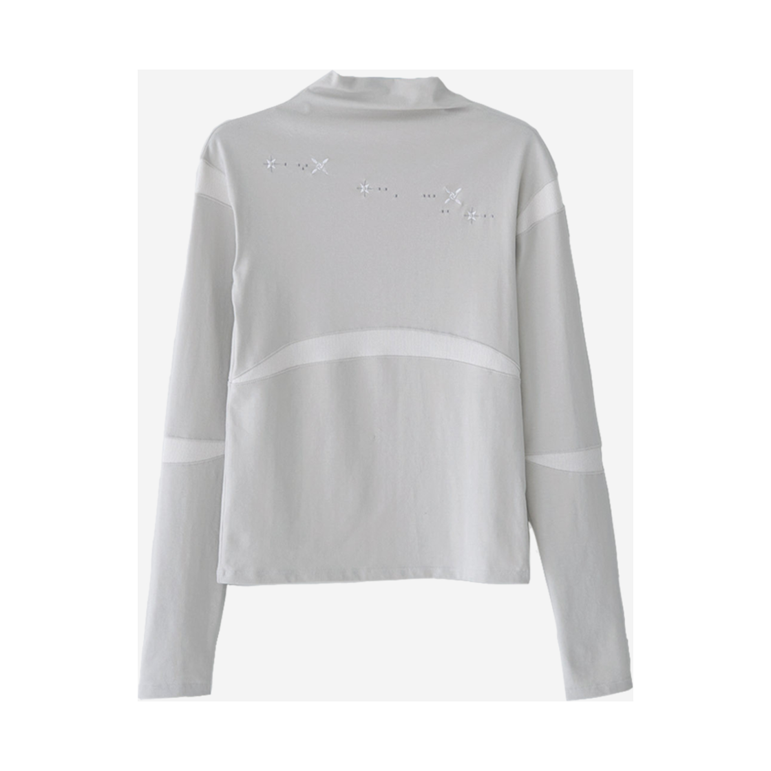 서서 플라워 엠브로이더리 모크넥 티셔츠 그레이 | SUH SUH | KREAM