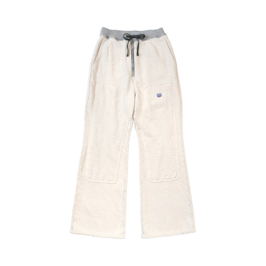 캐피탈 탑 플리스 지퍼 W 니 플레어 스웨트팬츠 키나리 | Kapital | KREAM