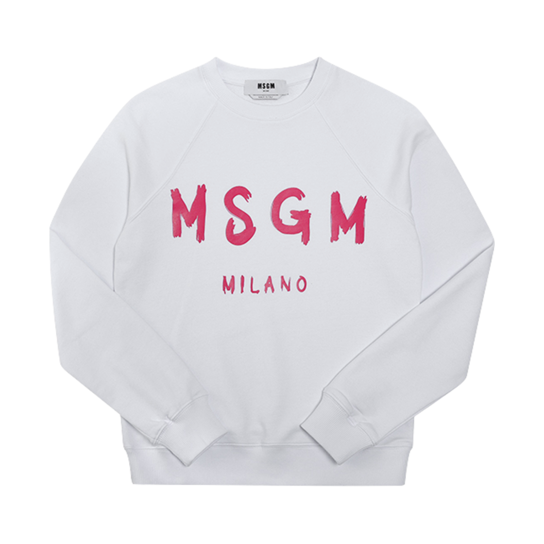(W) 엠에스지엠 브러쉬드 로고 코튼 크루넥 스웨트셔츠 화이트 | MSGM | KREAM