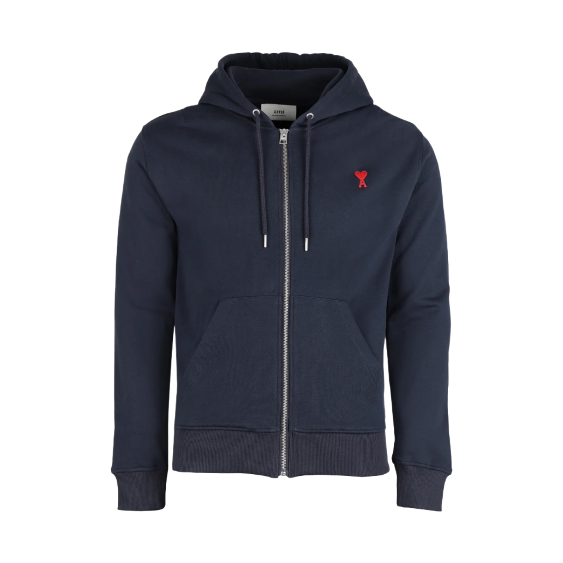 아미 스몰 하트 로고 후드 집업 네이비 - 21SS | AMI | KREAM