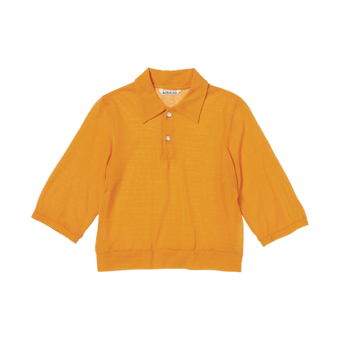 (W) 오라리 하드 트위스트 코튼 거즈 숏 폴로 오렌지 | Auralee | KREAM