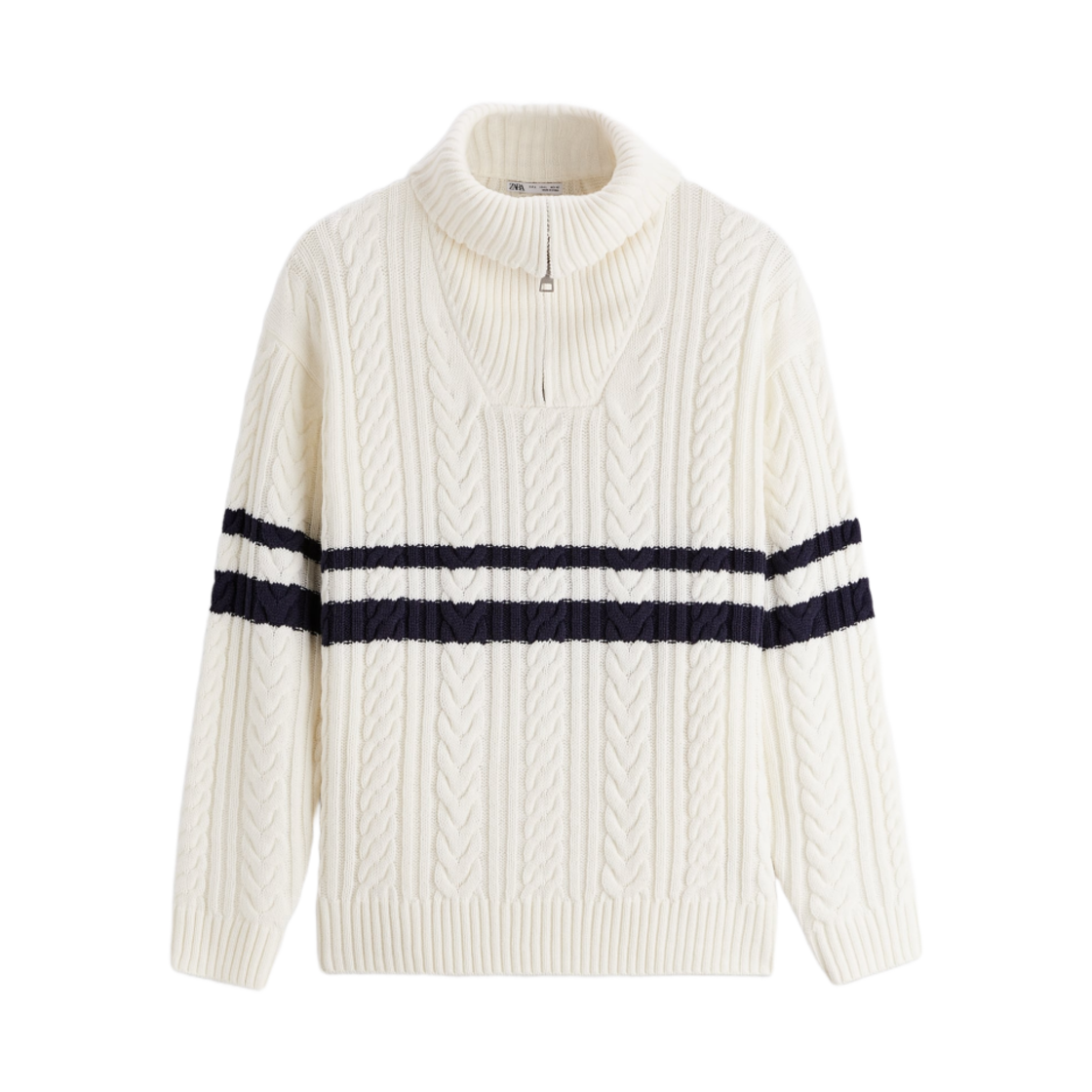 자라 텍스쳐드 하이 넥 스웨터 에크루 | Zara | KREAM