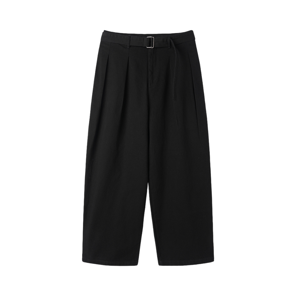 오와이 벨티드 사이드 투턱 와이드 팬츠 블랙 | OY | KREAM