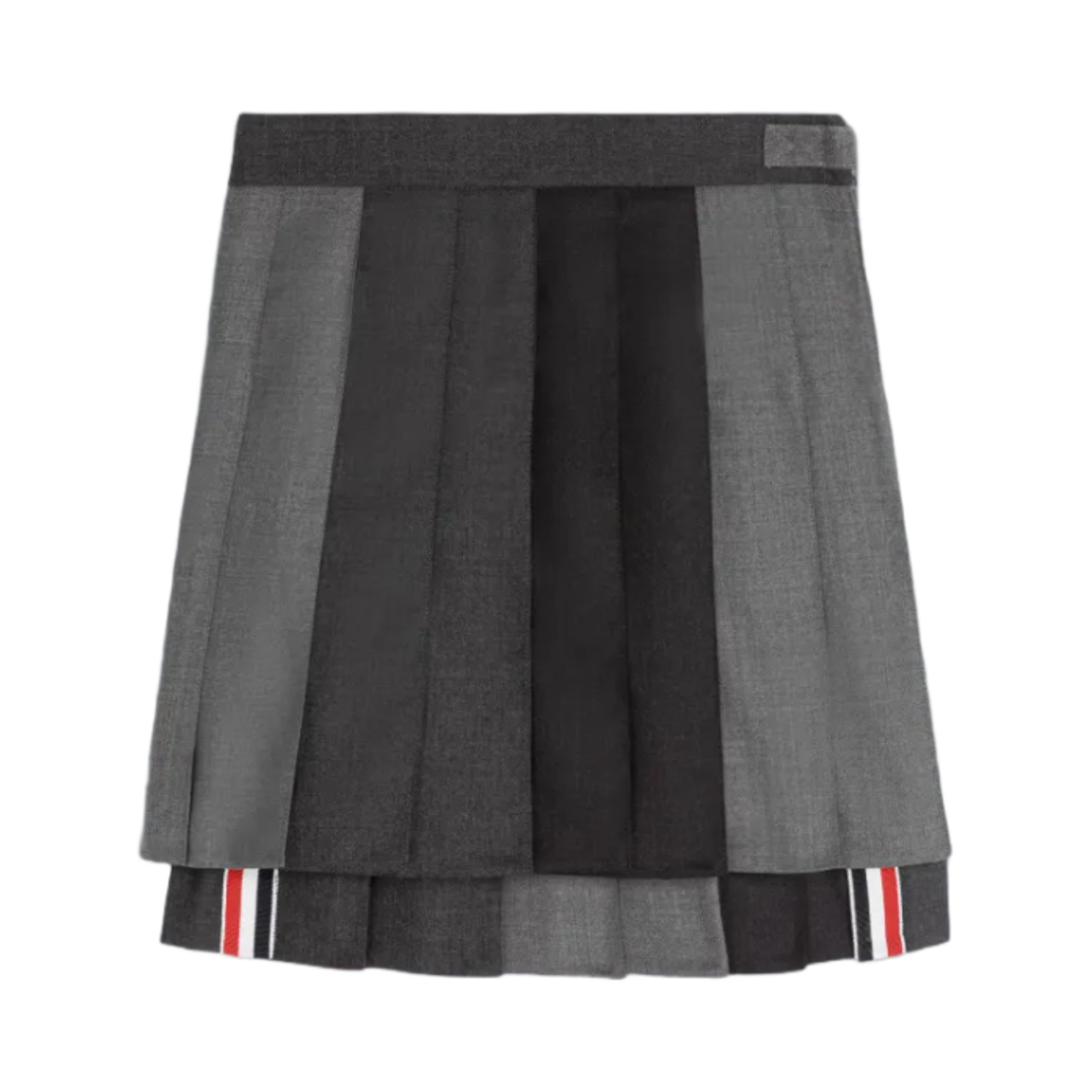 (키즈) 톰브라운 펀믹스 트윌 플리츠 미니 스커트 미디움 그레이 | Thom Browne | KREAM
