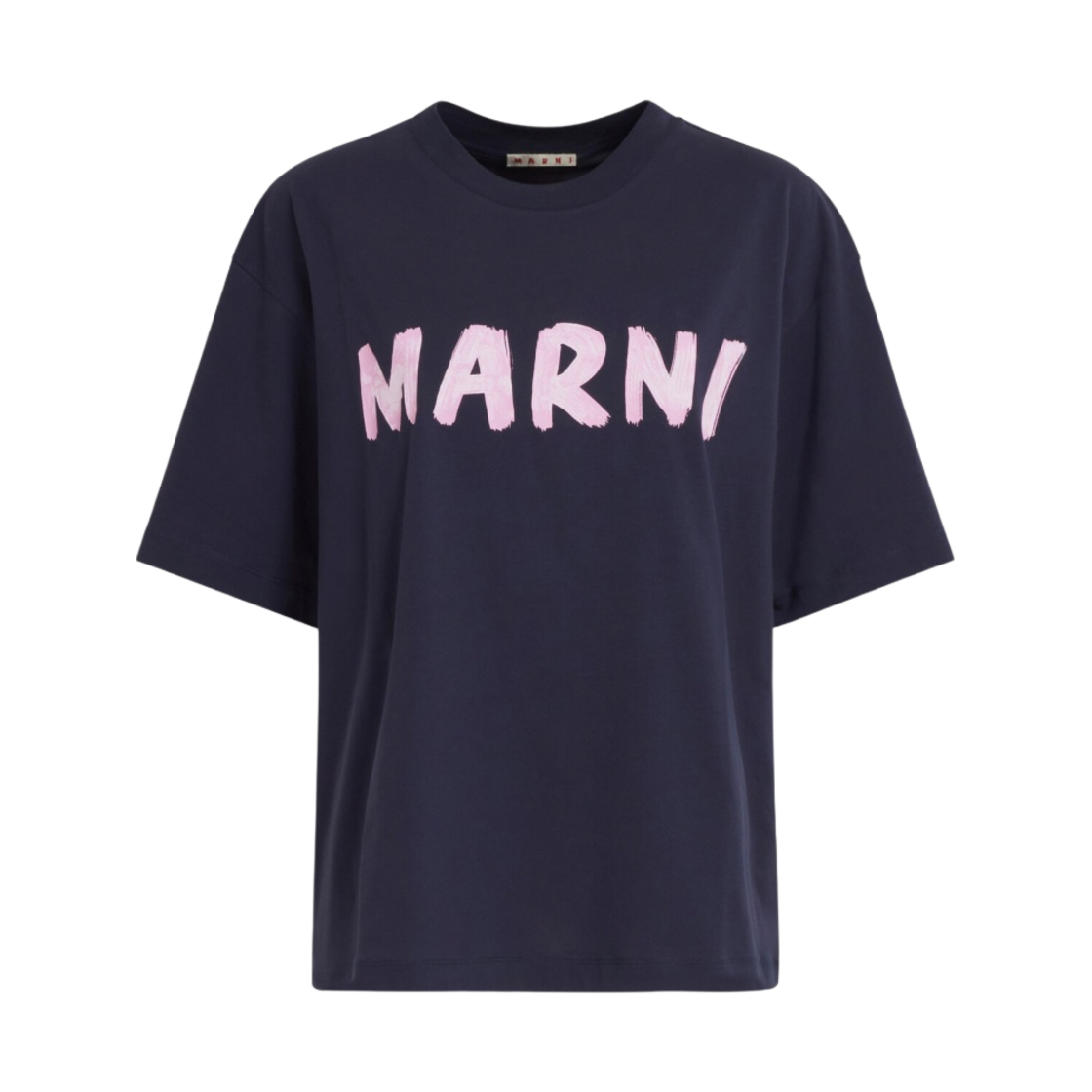 (W) 마르니 로고 바이오 코튼 티셔츠 블루 블랙 | Marni | KREAM