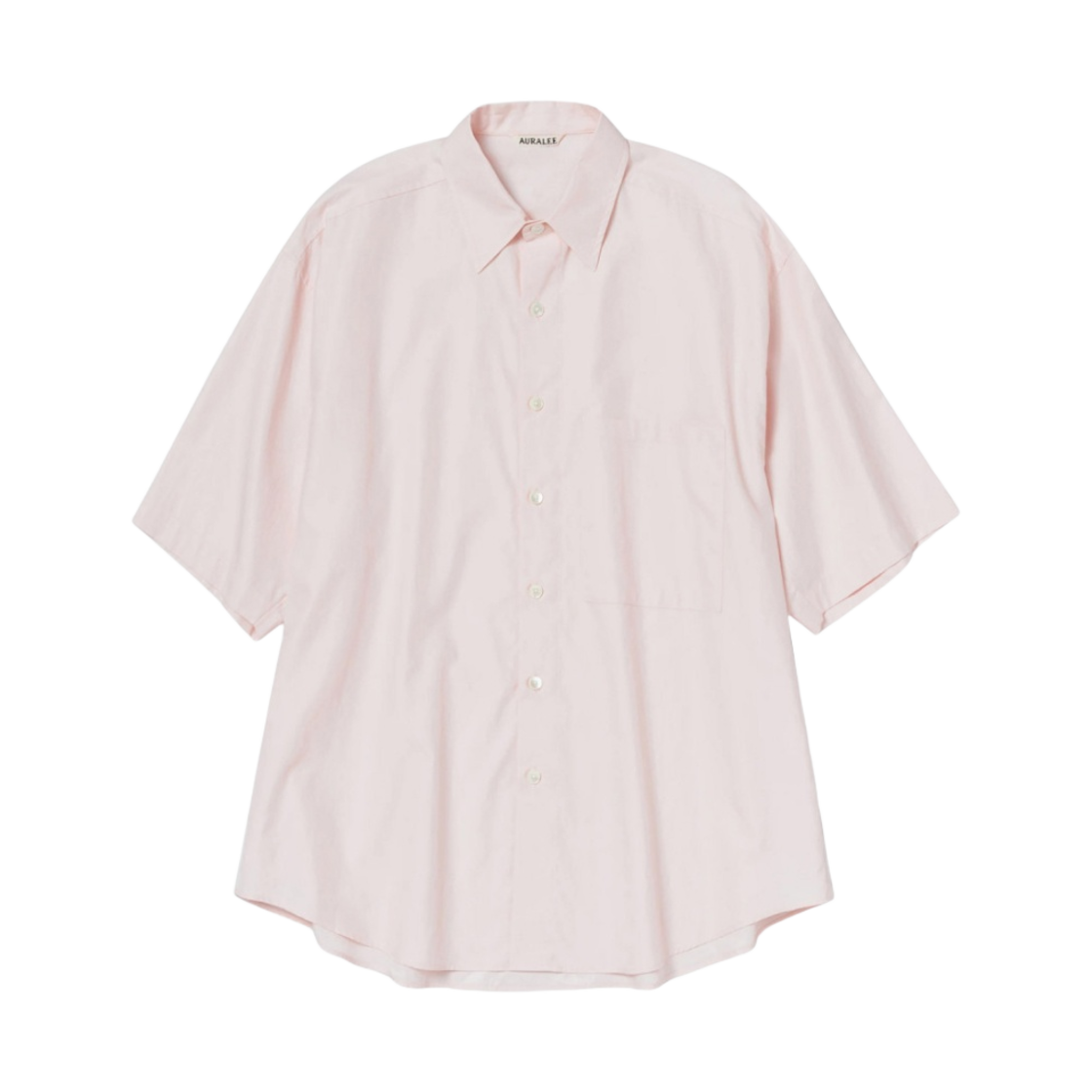 오라리 워시드 핀스 트윌 하프 슬리브 빅 셔츠 라이트 핑크- 22SS | Auralee | KREAM
