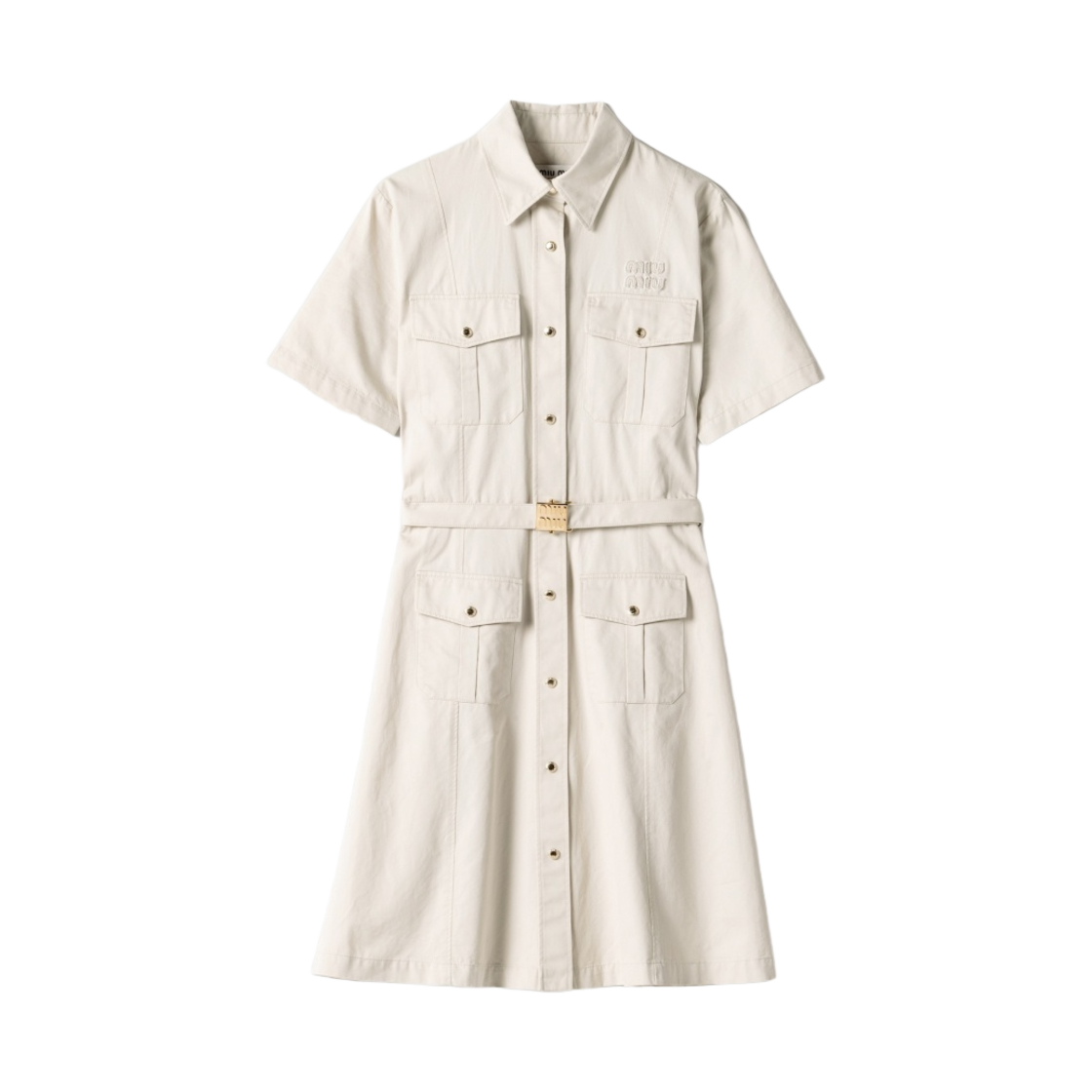 (W) 미우 미우 개버딘 드레스 라임스톤 | Miu Miu | KREAM