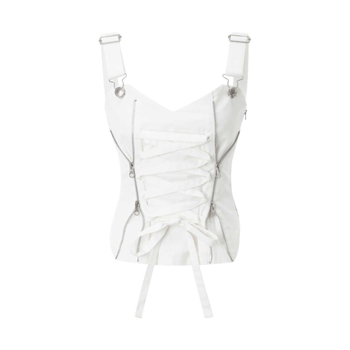 (W) 쓰리타임즈 집 오버롤 탑 아이보리 | Threetimes | KREAM