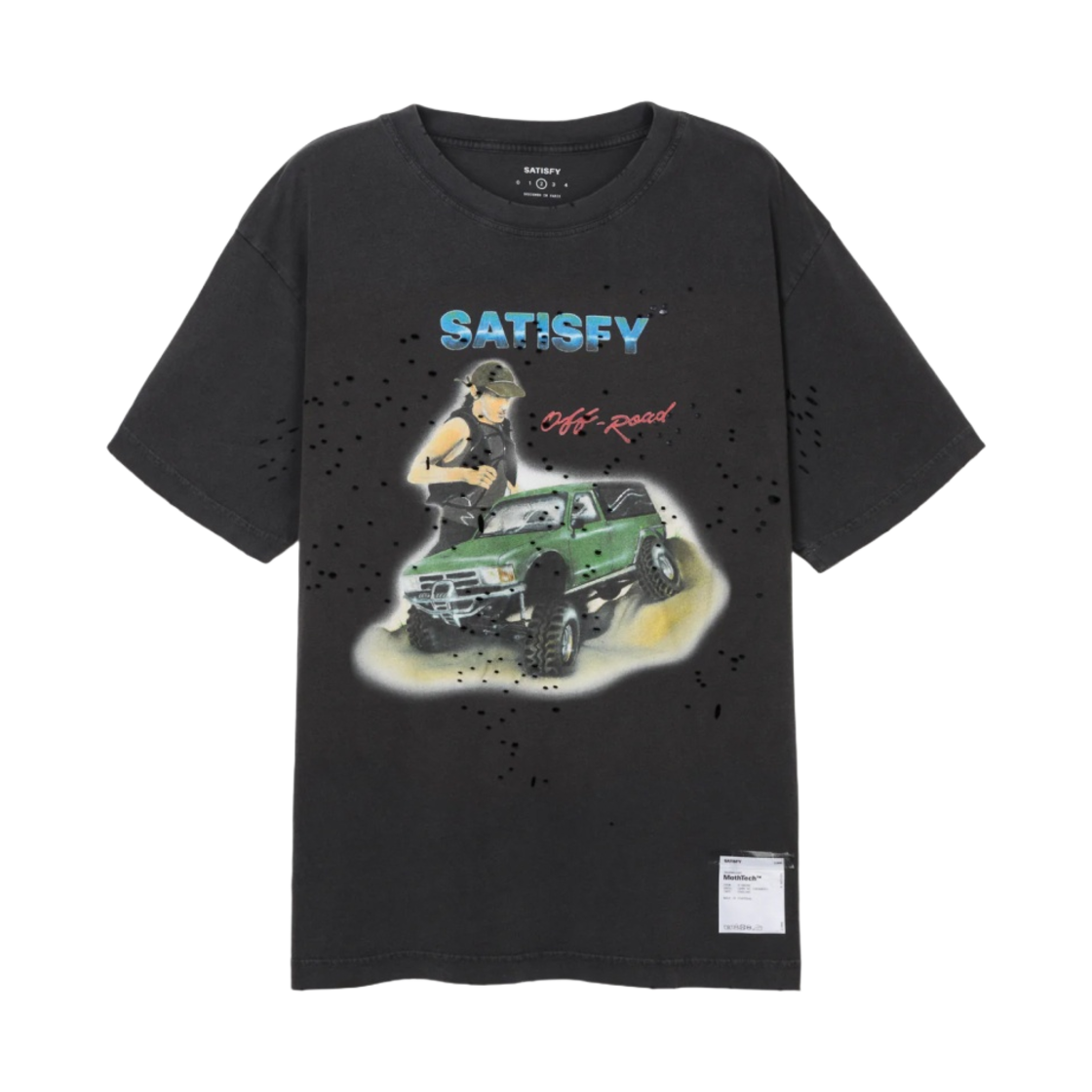 새티스파이 모스테크 티셔츠 썬 블리치드 애시드 퍼플 | Satisfy | KREAM