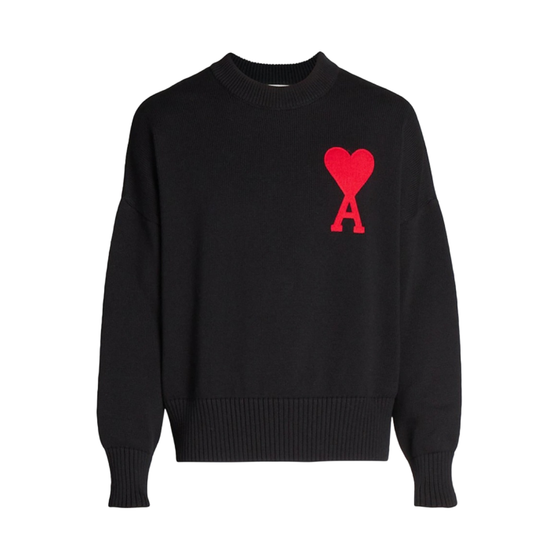아미 빅 하트 로고 오버사이즈 스웨터 블랙 - 21FW | AMI | KREAM