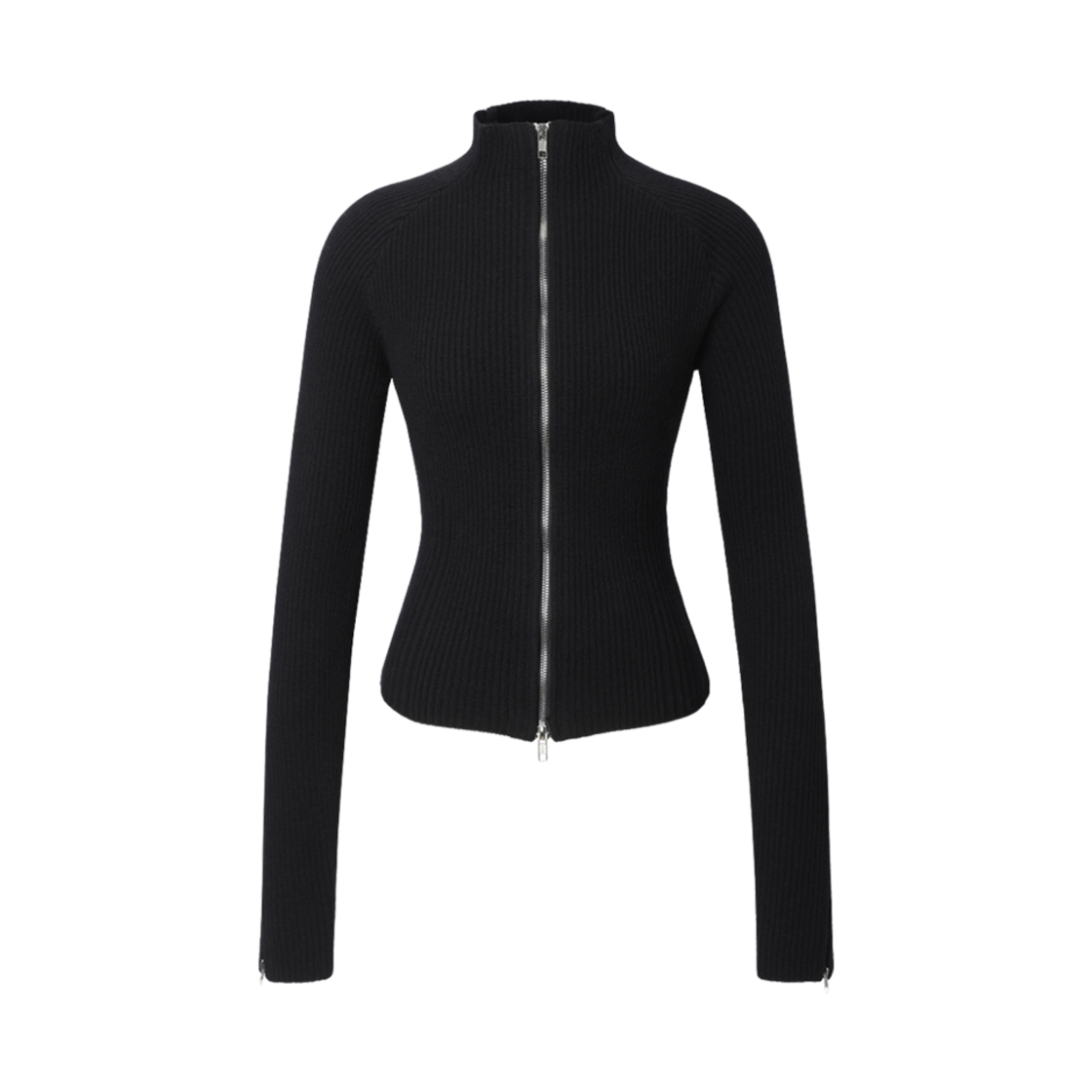 (W) 쓰리타임즈 빈티지 니트 집업 블랙 | Threetimes | KREAM